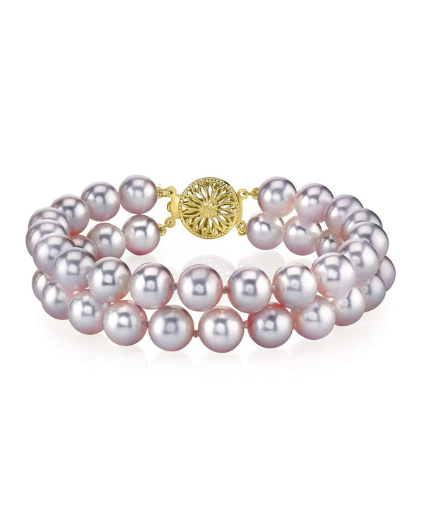 6.5-7mm Pink Freshwater Double Pearl Bracelet - AAA Quality - Pure Pearls