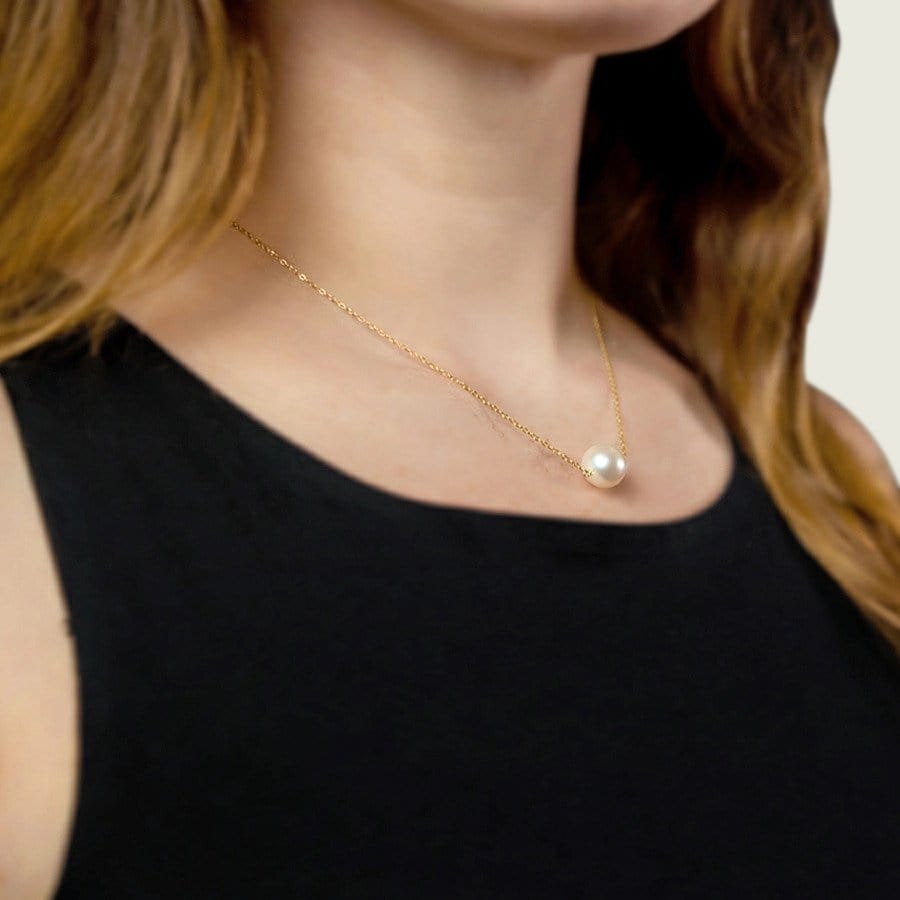 White South Sea Solitaire Pearl & Gold Pendant - Pure Pearls